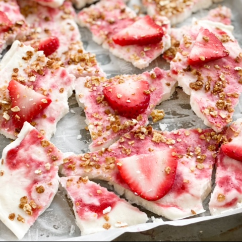 3 Ingredient Strawberry Frozen Yogurt Bark – WHEAT IS FOR WIMPS